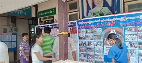 ကော့ကရိတ်မြို့ ပြည်သူ့စာကြည့်တိုက်တွင် လူကုန်ကူးမှုအန္တရာယ်တားဆီးကာကွယ် ရေး အသိပညာ ပေး နံရံကပ်စာ