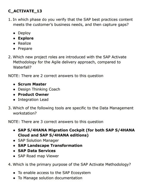 SAP Certification C Activate Past Years Questions Hobbies Toys Books Magazines