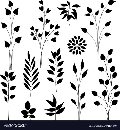 Leaf Elements Royalty Free Vector Image Vectorstock