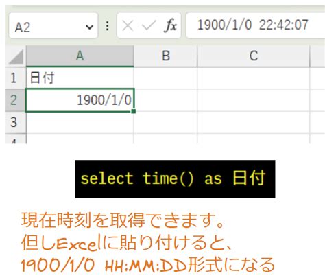 Sqlでexcelの集計を簡単・楽しく Time関数 Excelが大好きだ！