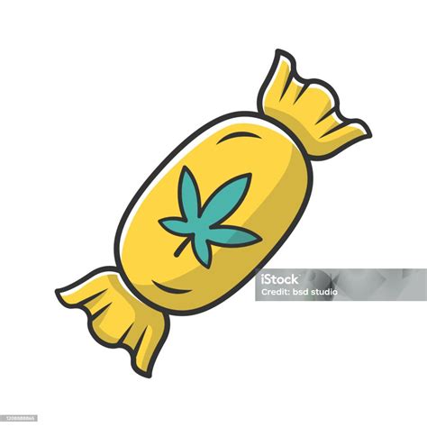 마리화나 하드 사탕 색상 아이콘입니다 잡초 제품 대마초 산업 Cbd 롤리팝 편안한 달콤한 고기 대마 과자 대체 약물 마리화나 합법화 약물 사용 격리 벡터 일러스트레이션