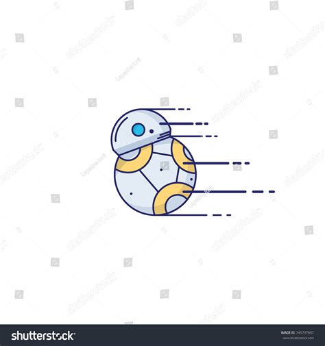 Toy Robot Icon Thin Outline Style Stock Vector Royalty Free 745737697