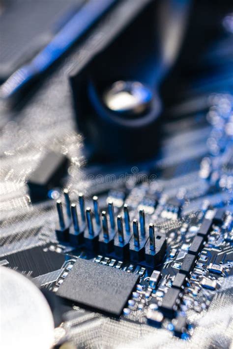 Motherboard Close Up On Modern Powerful Desktop Pc Stock Image Image Of Tech Processor 288398425