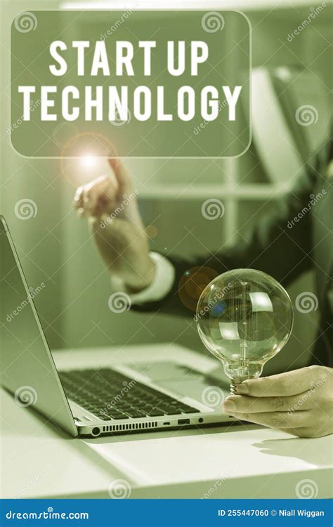 Hand Writing Sign Start Up Technology Internet Concept Young Technical Company Initially Funded