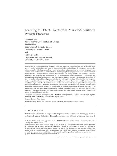 Mmppeventdetection Pdf Poisson Distribution Teaching Mathematics