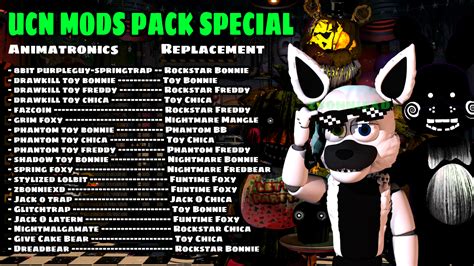 Ucn Mods Pack Special Released Ultimate Custom Night Mods By