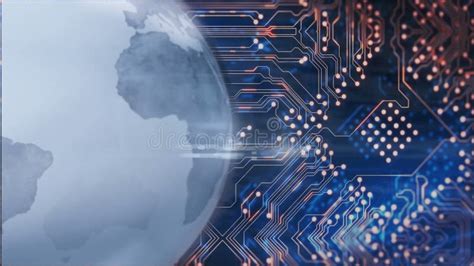 Globe And Circuit Board Global Technology Network Animation Stock Video Video Of Software