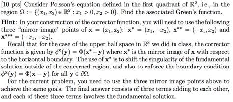 Solved Pts Consider Poisson S Equation Defined In The Chegg