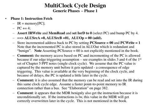 Ppt The Processor Data Path And Control Chapter 5 Part 2 Multi Clock Cycle Design Powerpoint