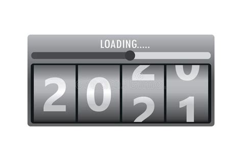 Countdown Calendar Loading Process With Year 2020 And 2021 Happy New