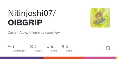 Github Nitinjoshi07oibgrip Oasis Infobyte Internship Repository