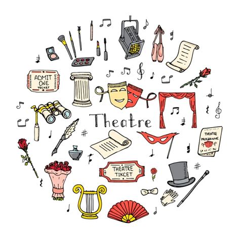 Teatro Iconos Imágenes Vectoriales Gráfico Vectorial De Teatro Iconos