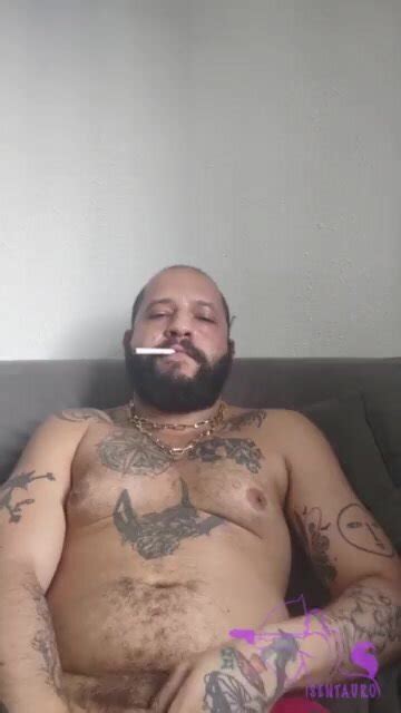 Big Hairy Guy Smoking