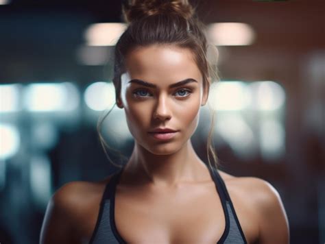 Premium Ai Image Beautiful Young Fitness Girl In Gym Female Fitness