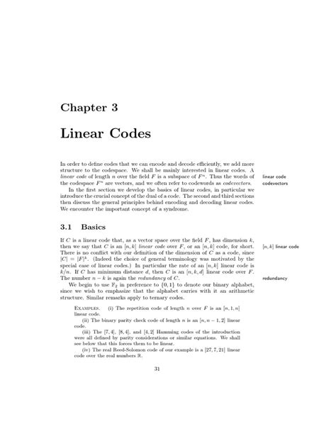 linear codes 3 1 basics pdf teaching methods and materials