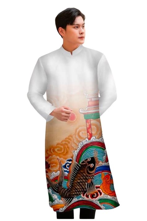 Pre Made Vietnamese Traditional Ao Dai For Men Vietnamese Ao Dai Ao Dai For Men Men Dress Ao Dai
