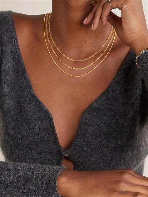 Tewiky Gold Necklace Of Women For 3pcsdainty Layered Stacked Chain