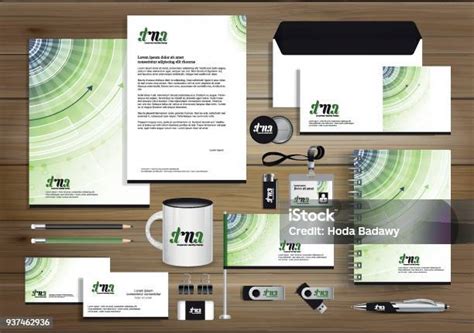 기업 아이덴티티 비즈니스 템플릿 디자인 벡터 추상적인 문구 선물 항목 색상 홍보 기념품 요소 링크 디지털 기술 세트 가방에 대한 스톡 벡터 아트 및 기타 이미지 Istock