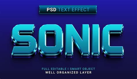 Premium Psd Sonic 3d Style Text Effect