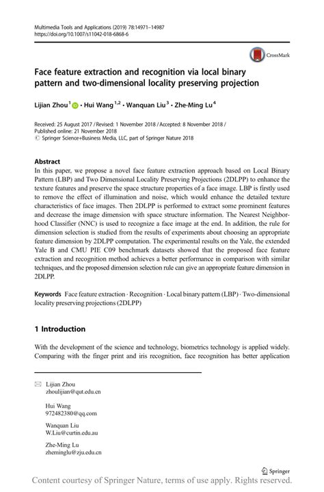 face feature extraction and recognition via local binary pattern and