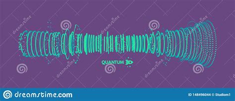 Array With Dynamic Particles Vector Sound Wave 3d Technology Style