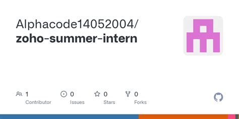 github alphacode14052004 zoho summer intern