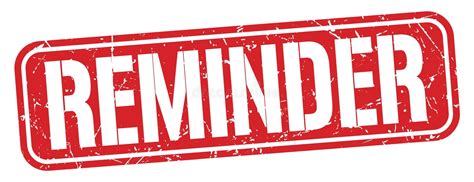 Reminder Text Written On Red Stamp Sign Stock Illustration