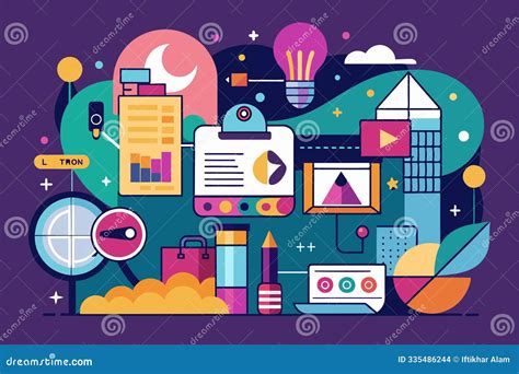 The Graphic Illustrates Colourful Data Graphs And Statistics On A