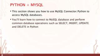 Python Programming Part MYSQL Pptx
