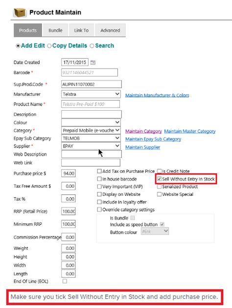 Web POS Epay Adding New Vouchers Into Catalog ClickPOS
