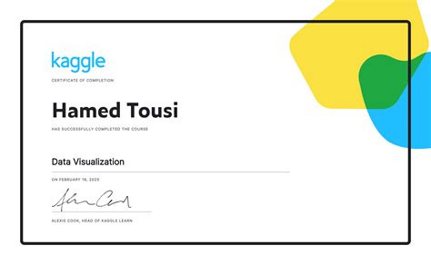 Hamed Tousi Completed The Data Visualization Course On Kaggle