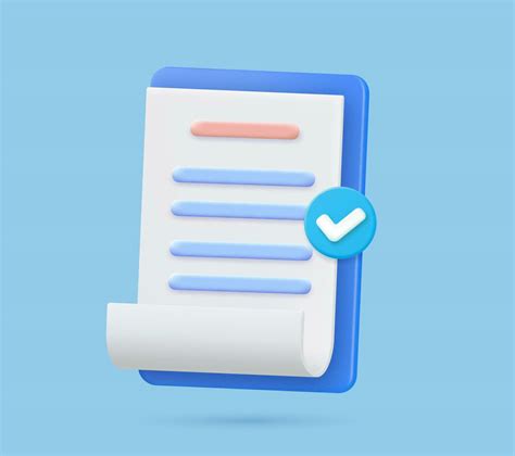 Checklist On 3d Clipboard Paper Document In Test Form With Check Marks Confirmed Or Approved