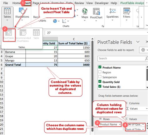 How To Combine Duplicate Rows And Sum The Values In Excel Excel Insider
