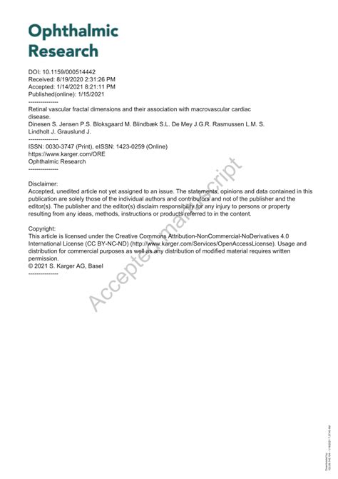 Pdf Retinal Vascular Fractal Dimensions And Their Association With