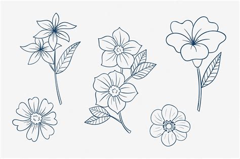 Simple Flower Outline Stock Vector Illustration And Royalty Free 3442924