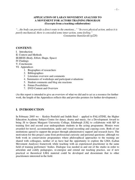 Laban Movement Analysis Pdf Pelvis Acting