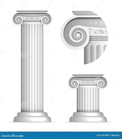 Classical Greek Or Roman Ionic Column Stock Vector Illustration Of