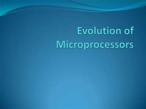 Introduction To Microprocessor Ppt