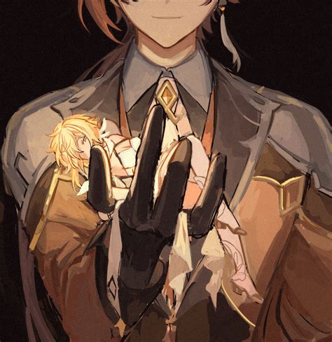 Lumine And Zhongli Genshin Impact Drawn By Meat Danbooru