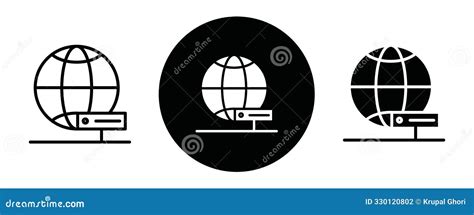 Web Server Outline Icon Collection Or Set Web Server Thin Vector Line