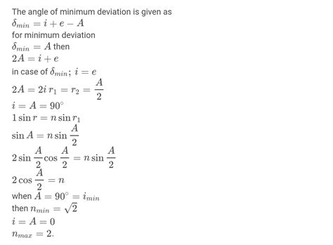 taipml 12 743 for the angle of minimum deviation of prism to be equal