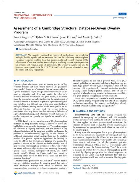 Pdf Assessment Of A Cambridge Structural Database Driven Overlay Program Dokumentips