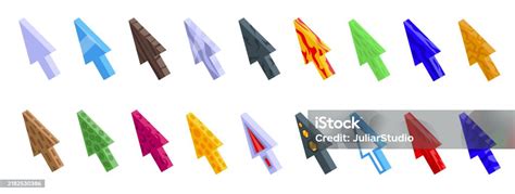 게임 Ui 화살표 아이콘은 아이소 메트릭 벡터를 설정합니다 마우스 커서 재생 3차원 형태에 대한 스톡 벡터 아트 및 기타 이미지 3차원 형태 그래픽 사용자 인터페이스