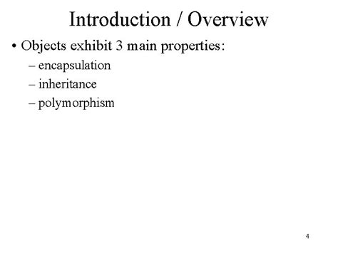 object oriented languages objectives introductionoverview class