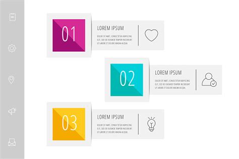 벡터 현대 인포 그래픽 평면 템플릿 레이블 세 다이어그램 그래프 프리젠 테이션 3 가지 옵션 사각형이있는 비즈니스 개념 콘텐츠에 대한 빈 공간 단계 타임 라인 워크플로