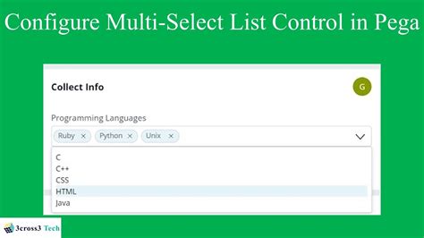 Select Multiple Field Values Using Multi Select List Control In Pega