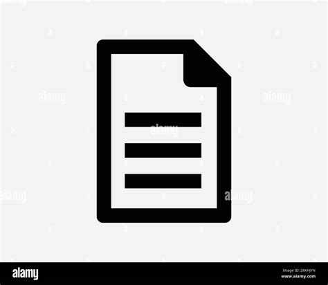 Word Document Icon Paper File Page Note Memo Text Doc Contract Message Black White Line Shape