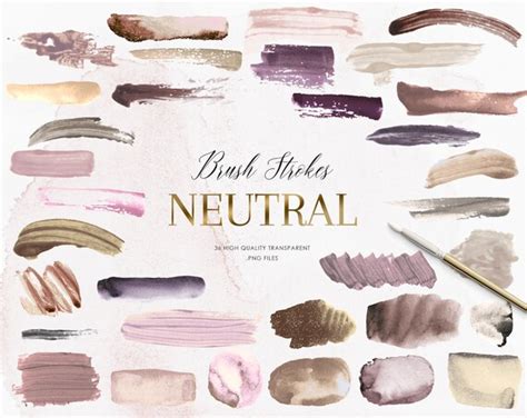 Nude Brush Strokes Neutral Paint Strokes ClipArt Beige Etsy