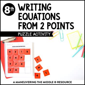 Writing Linear Equations From Two Points Activity Linear Functions Activity