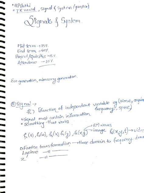 Signal And System Notes 2 Pdf Applied Mathematics Electronics